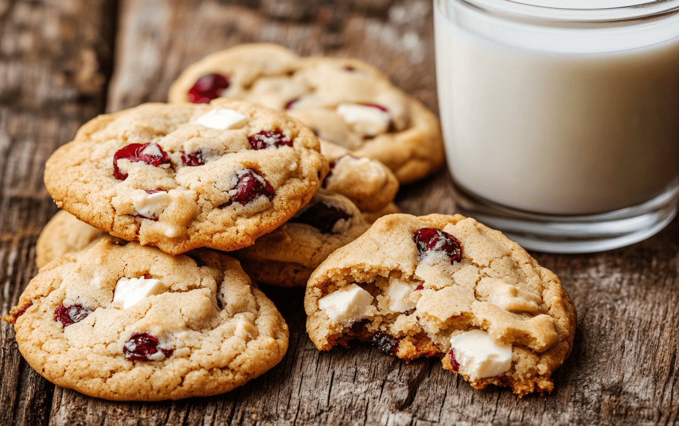 Vegan White Chocolate Cranberry Cookies - Light Orange Bean