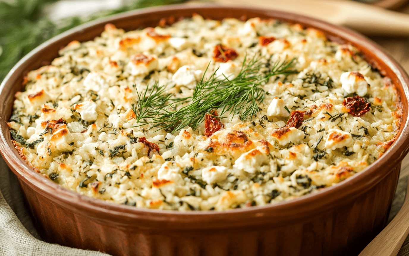 Perfect Spinach and Feta Rice Bake - Light Orange Bean