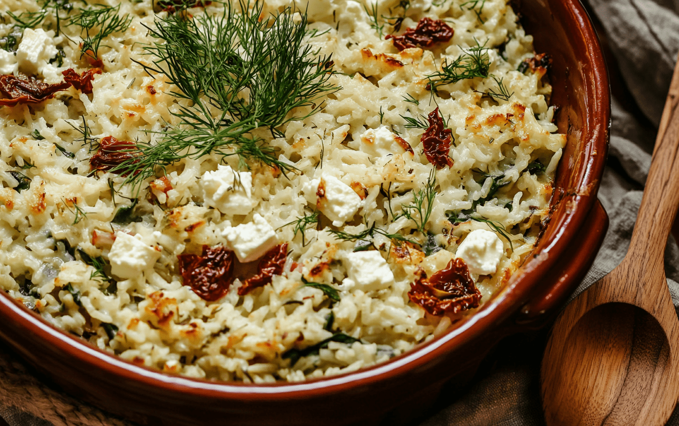 Perfect Spinach and Feta Rice Bake - Light Orange Bean