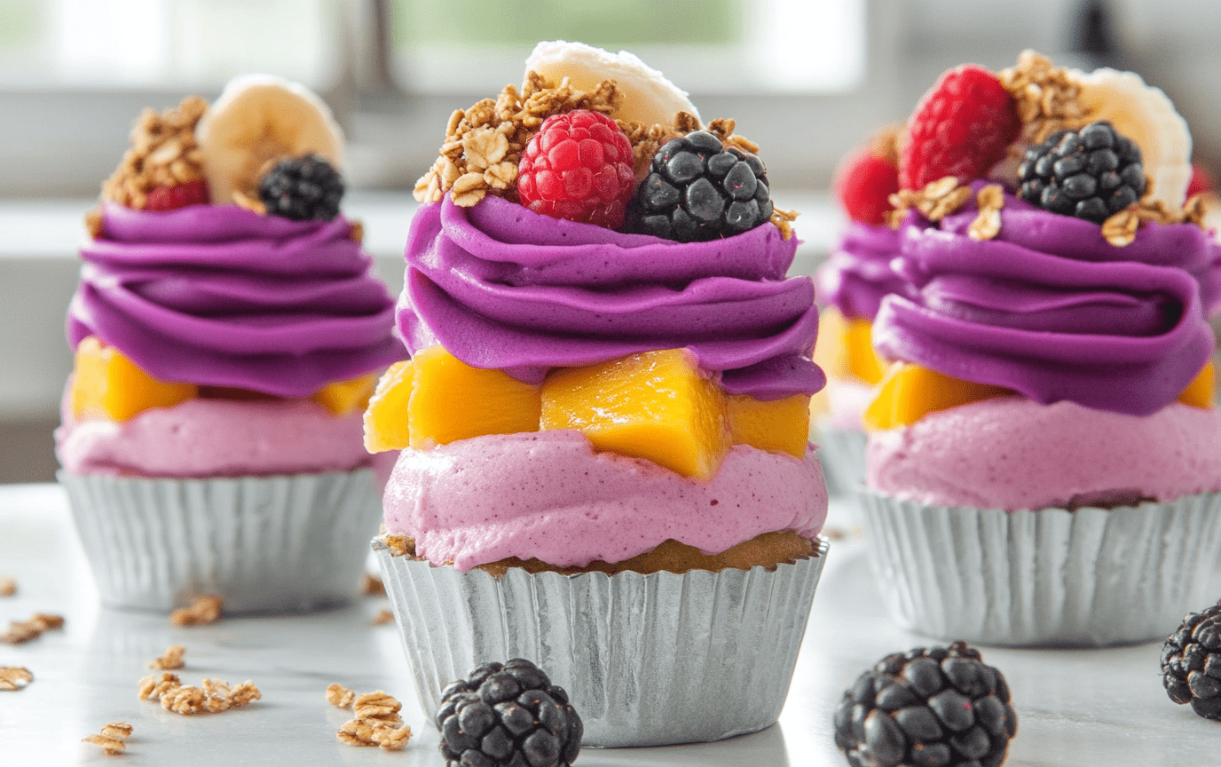 Perfect Rainbow Fruit Nice Cream Cupcakes - Light Orange Bean
