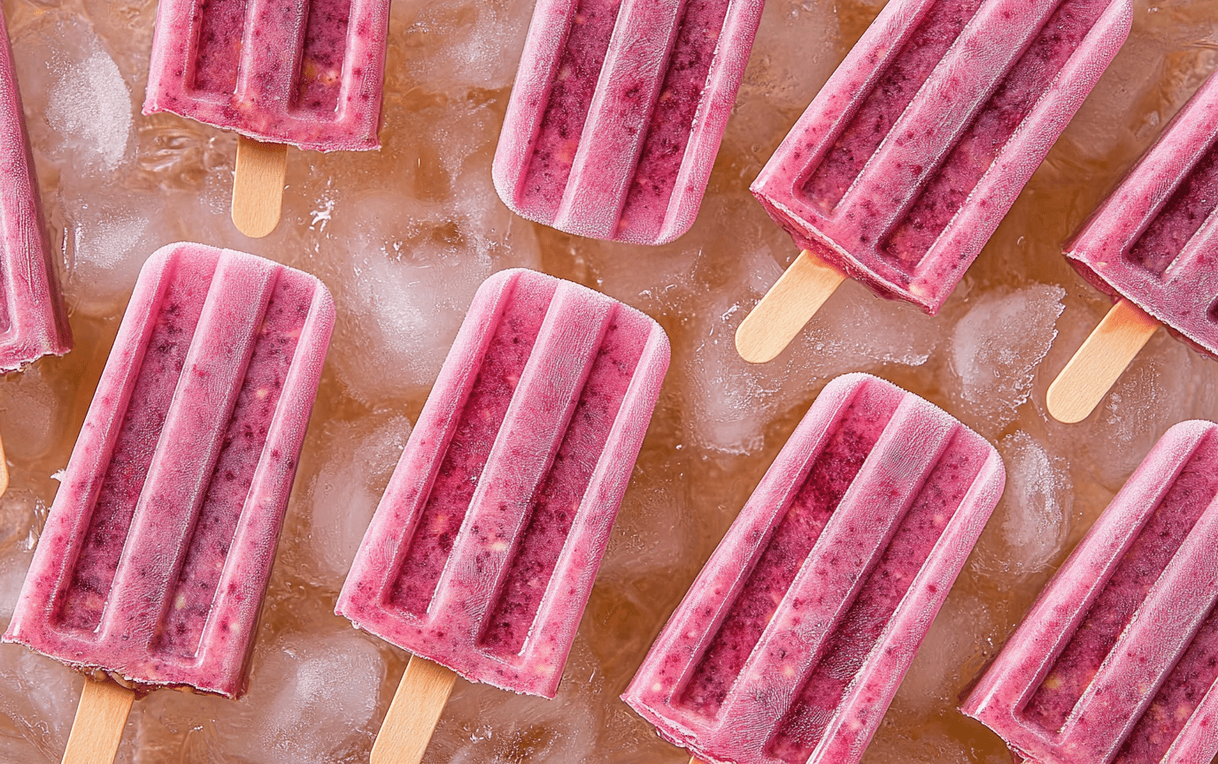 Creamy Berry Popsicles - Light Orange Bean