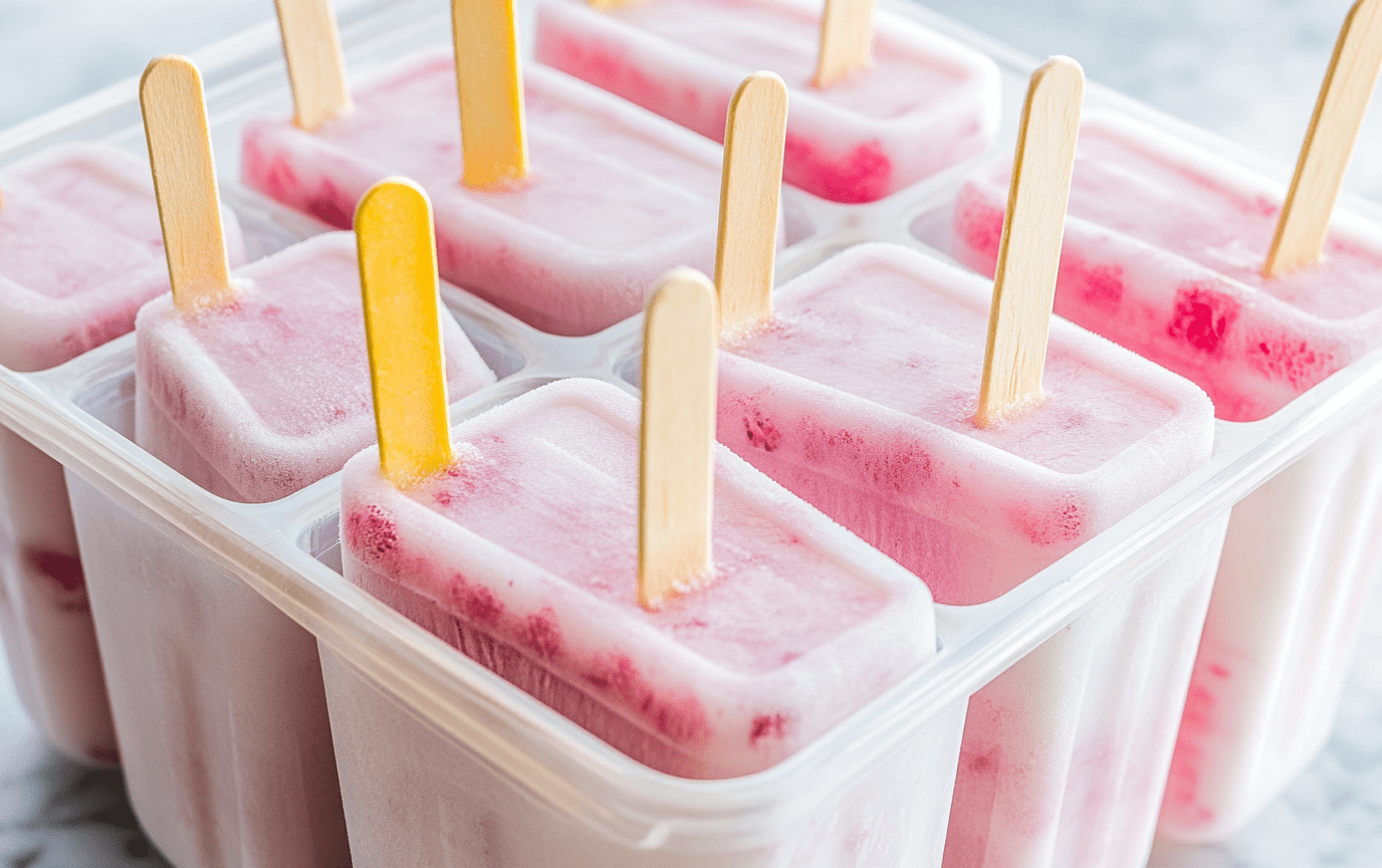 Creamy Berry Popsicles - Light Orange Bean