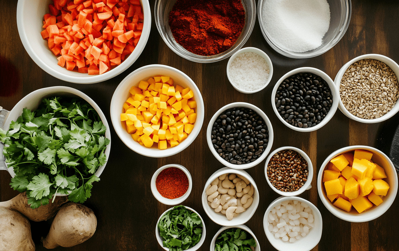 #1 Healthy Tropical Black Bean Soup with Spicy Mango Salsa - Light ...