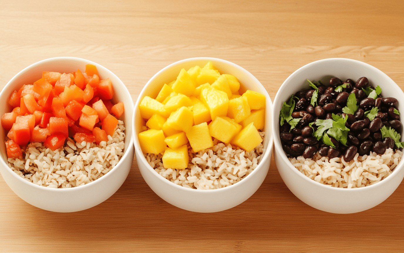 Tropical Mango Rice Bowls - Light Orange Bean