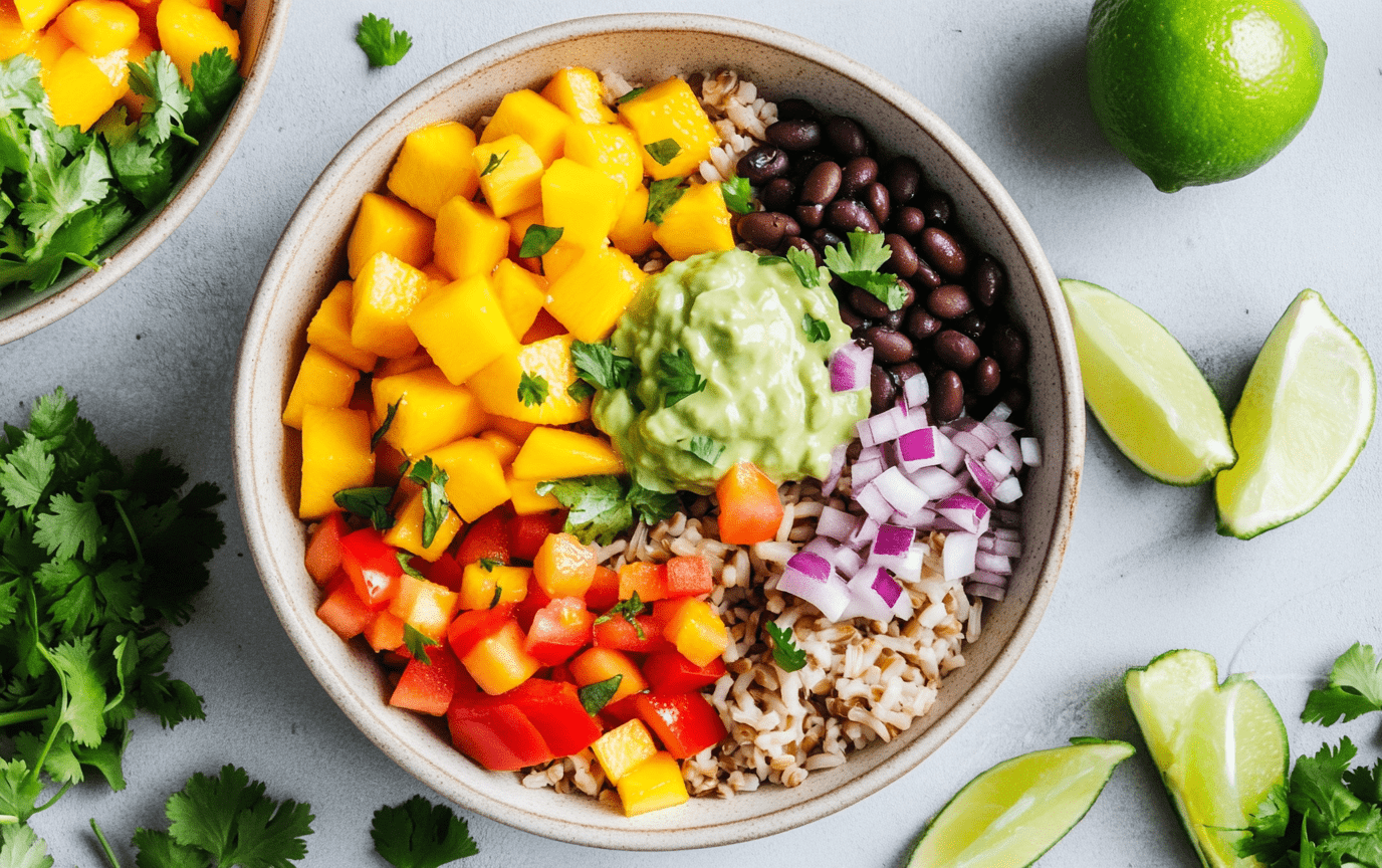 Tropical Mango Rice Bowls - Light Orange Bean