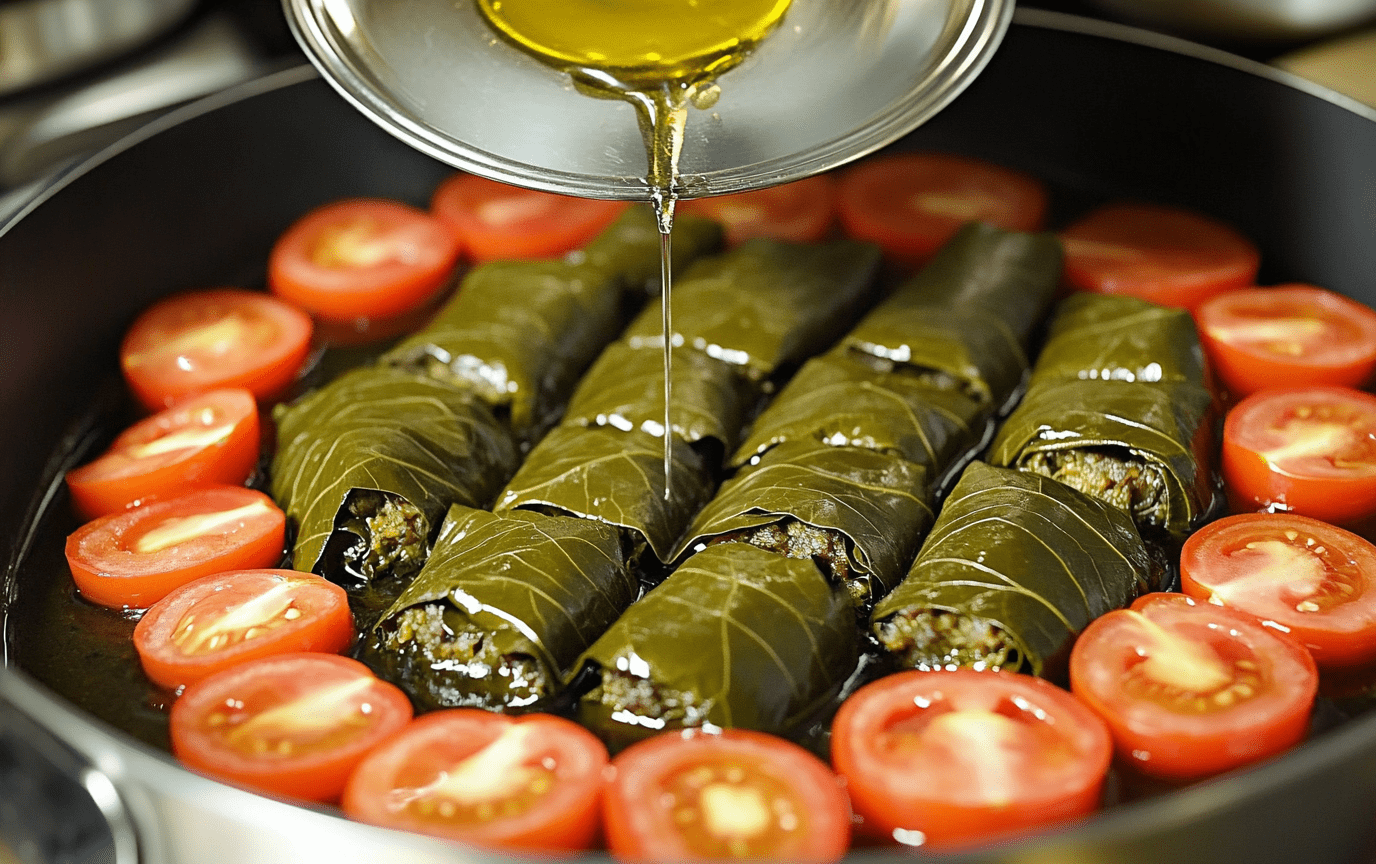 Mediterranean Rice-Stuffed Grape Leaves - Light Orange Bean