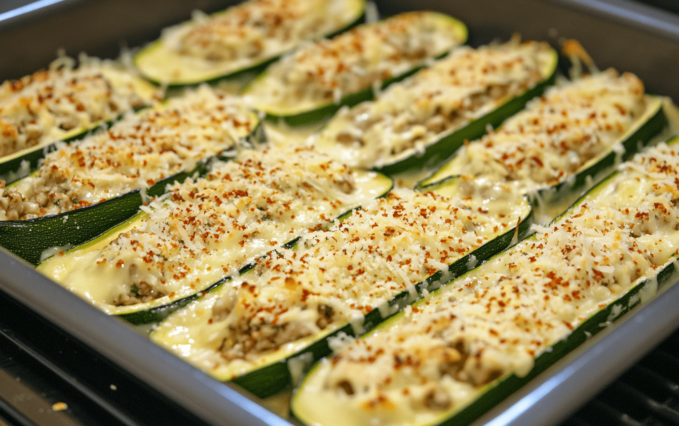 Greek Stuffed Zucchini Boats - Light Orange Bean