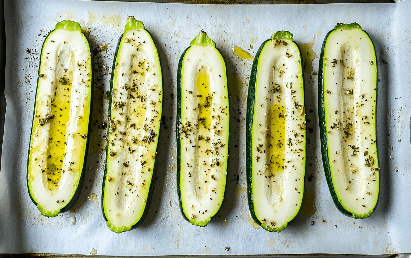 Greek Stuffed Zucchini Boats - Light Orange Bean