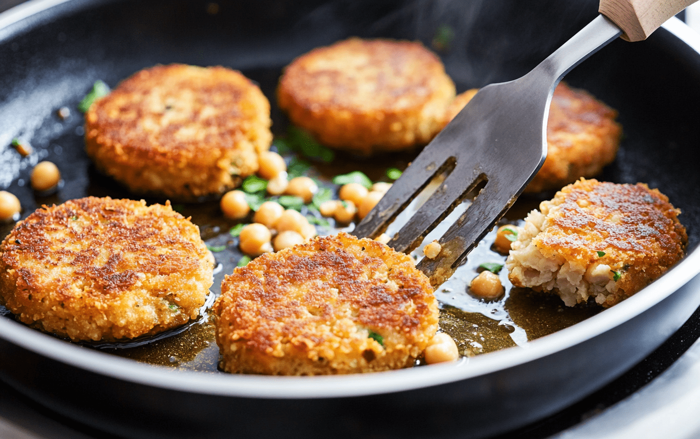 Simple Vegan Chickpea Patties - Light Orange Bean