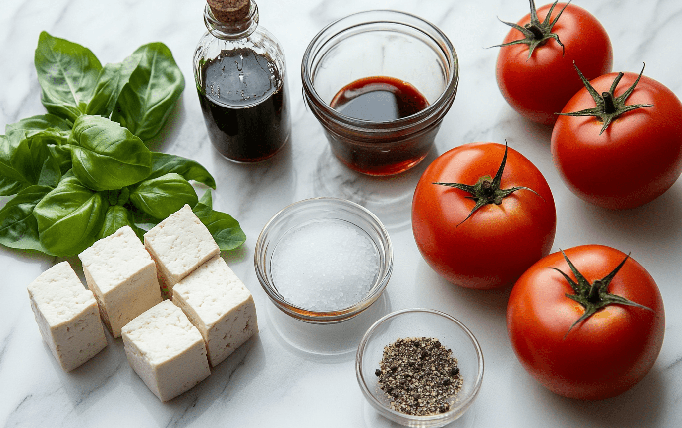 Vegan Tofu Caprese Salad - Light Orange Bean