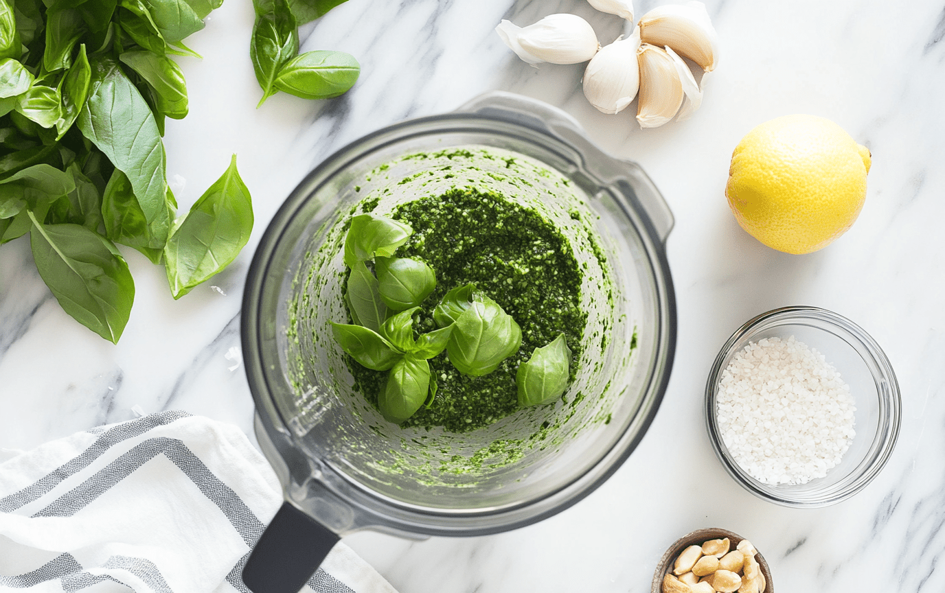 Perfect Quick Vegan Basil Pesto - Light Orange Bean