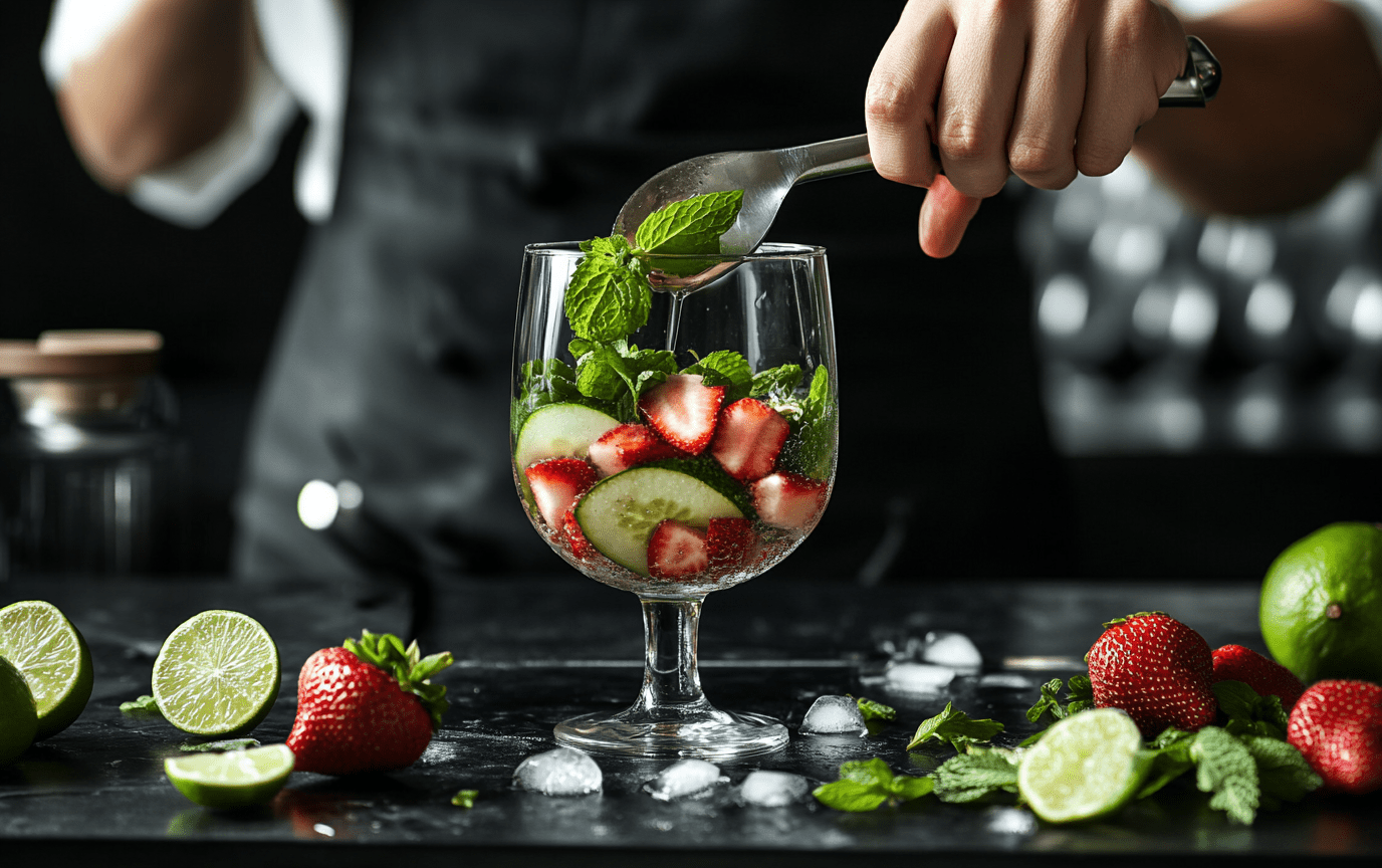 Sparkling Berry Mint Cooler - Light Orange Bean