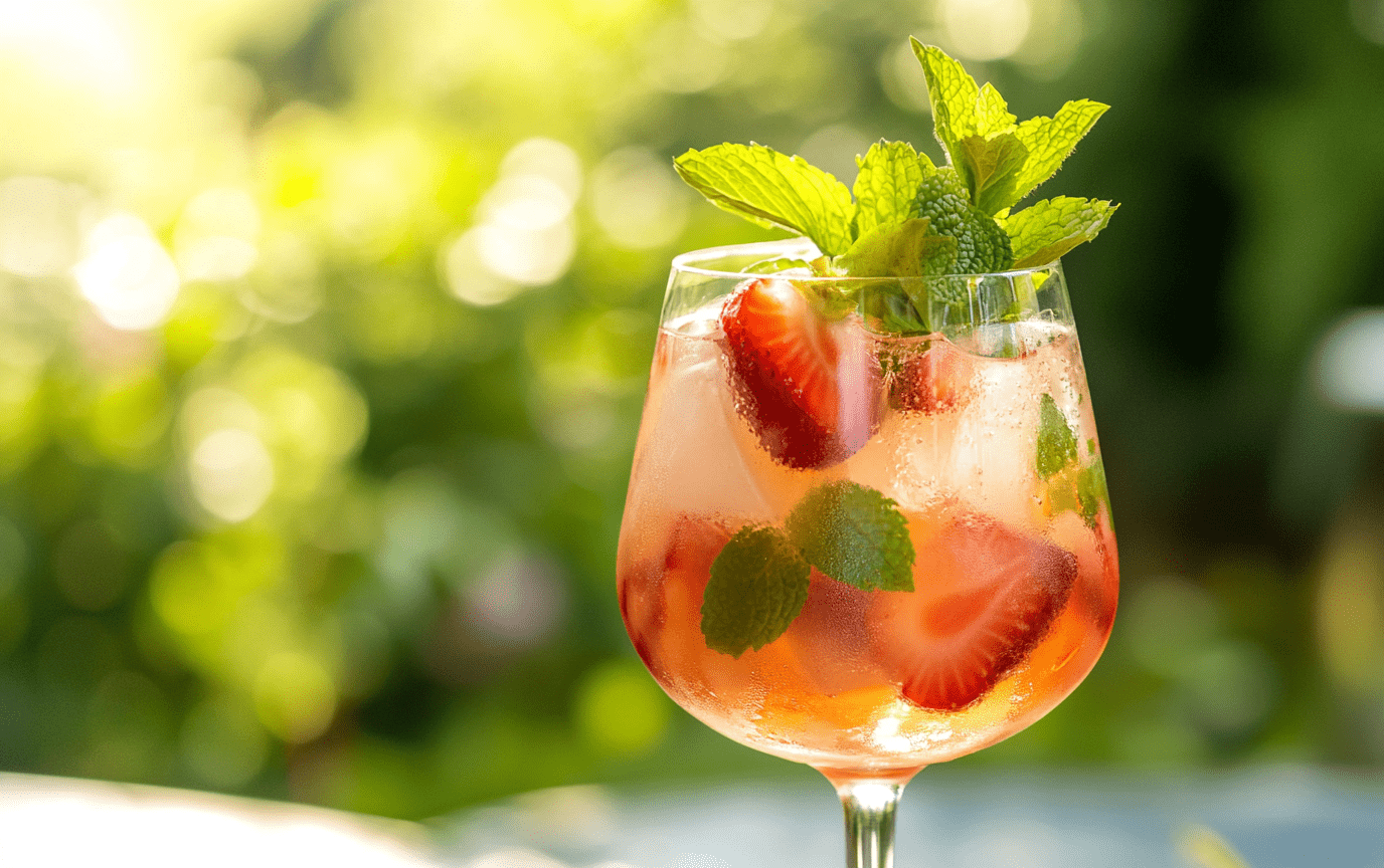 Sparkling Berry Mint Cooler - Light Orange Bean