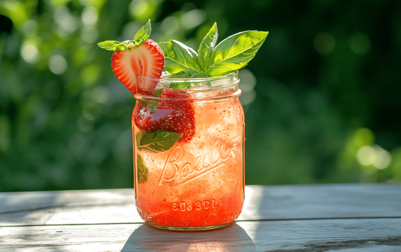 Strawberry Basil Sparkler - Light Orange Bean
