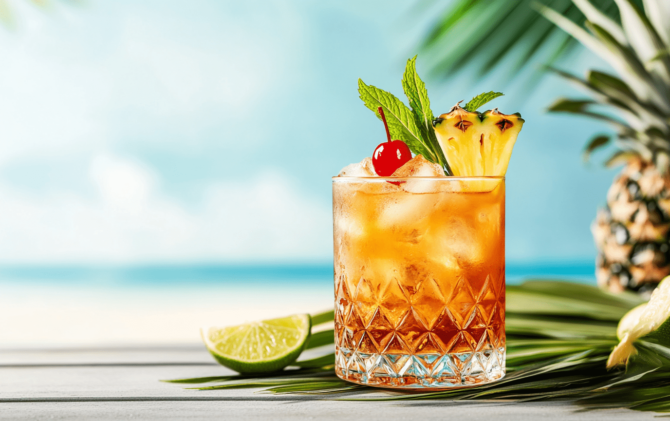 Classic Mai Tai Cocktail - Light Orange Bean