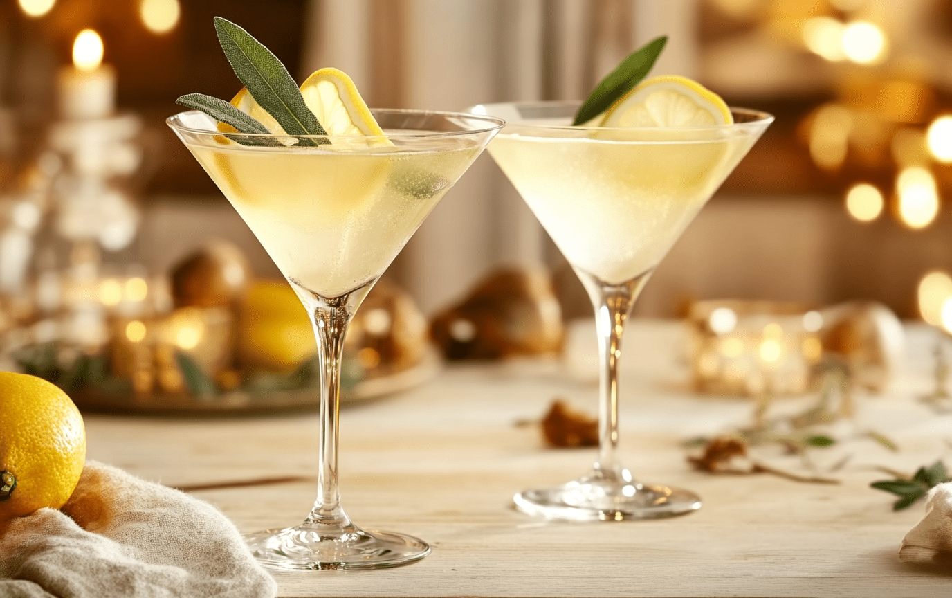 Sage-Infused Gin Cocktail - Light Orange Bean