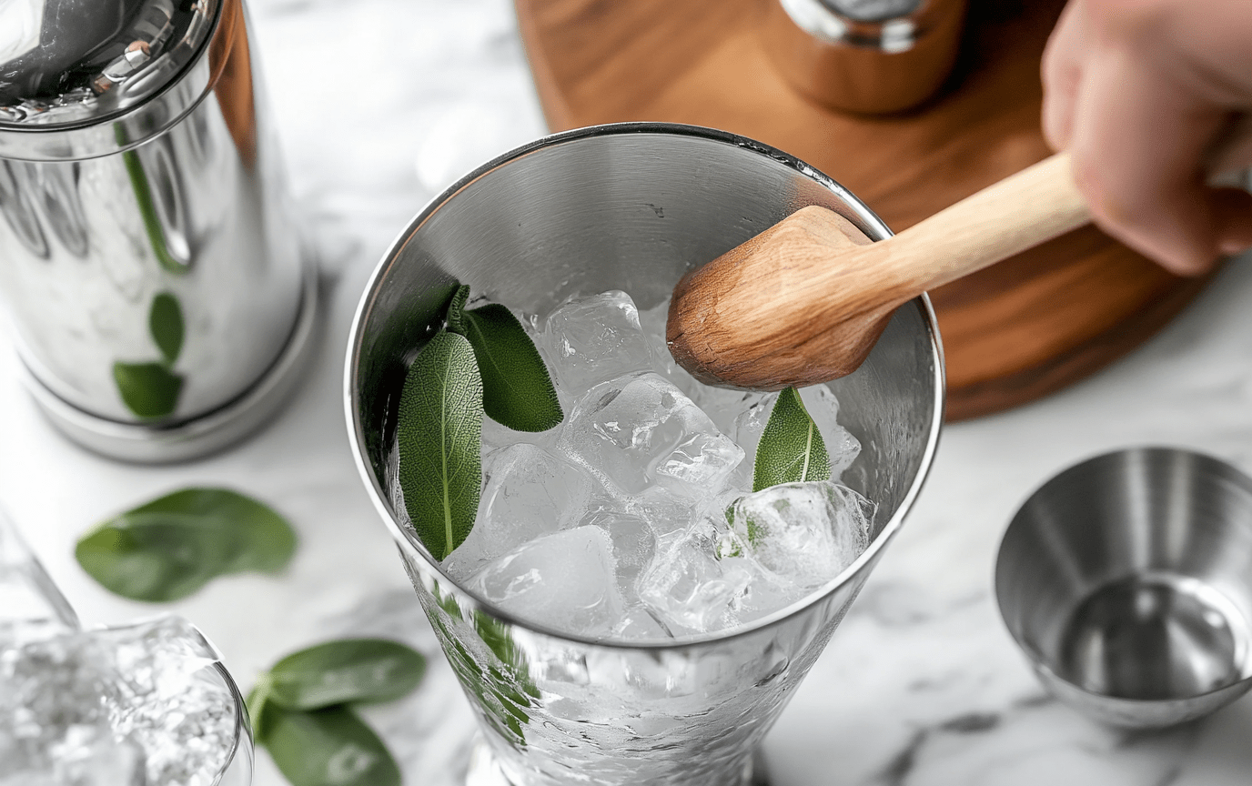 Sage-Infused Gin Cocktail - Light Orange Bean