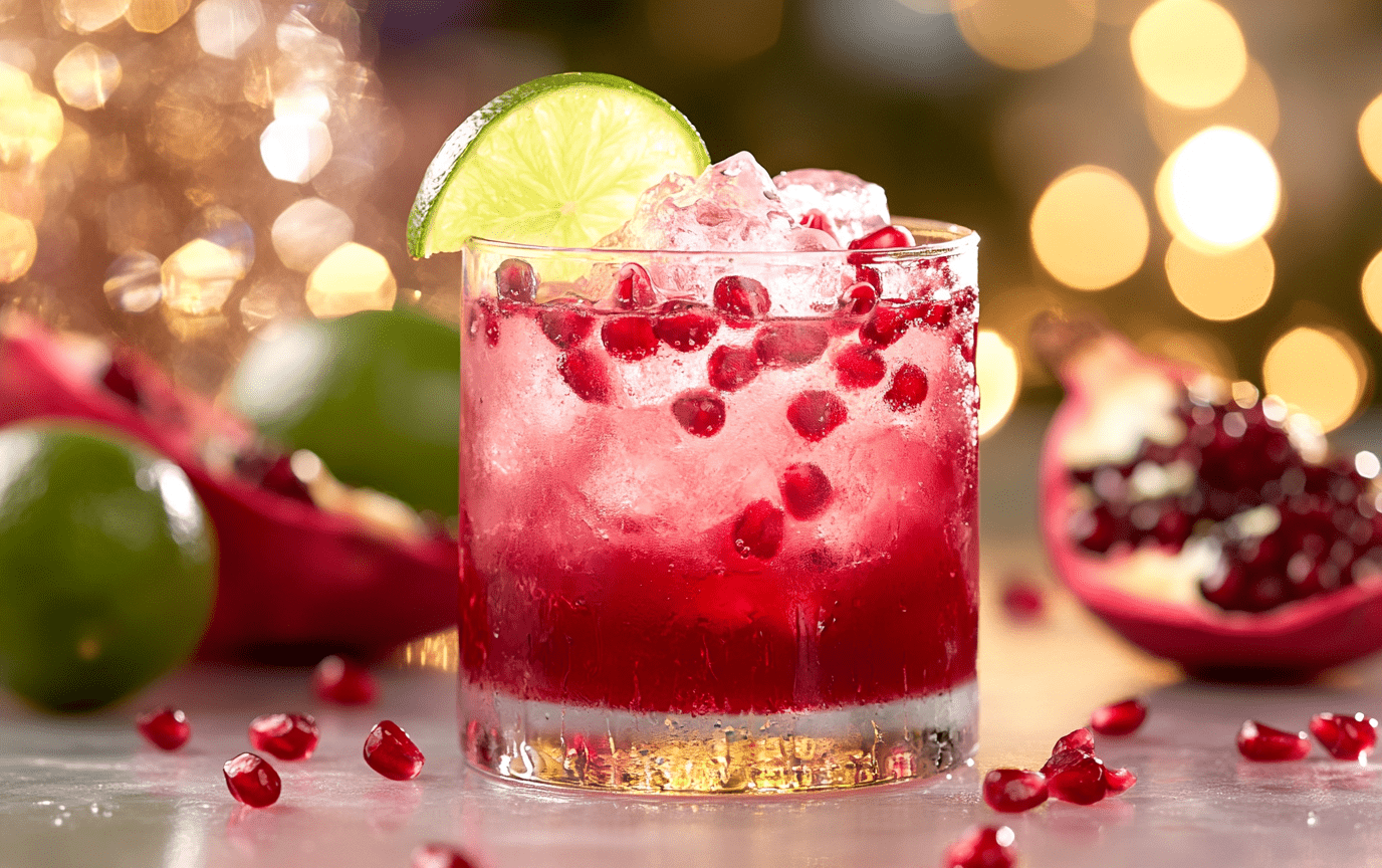 Sparkling Pomegranate Margaritas - Light Orange Bean