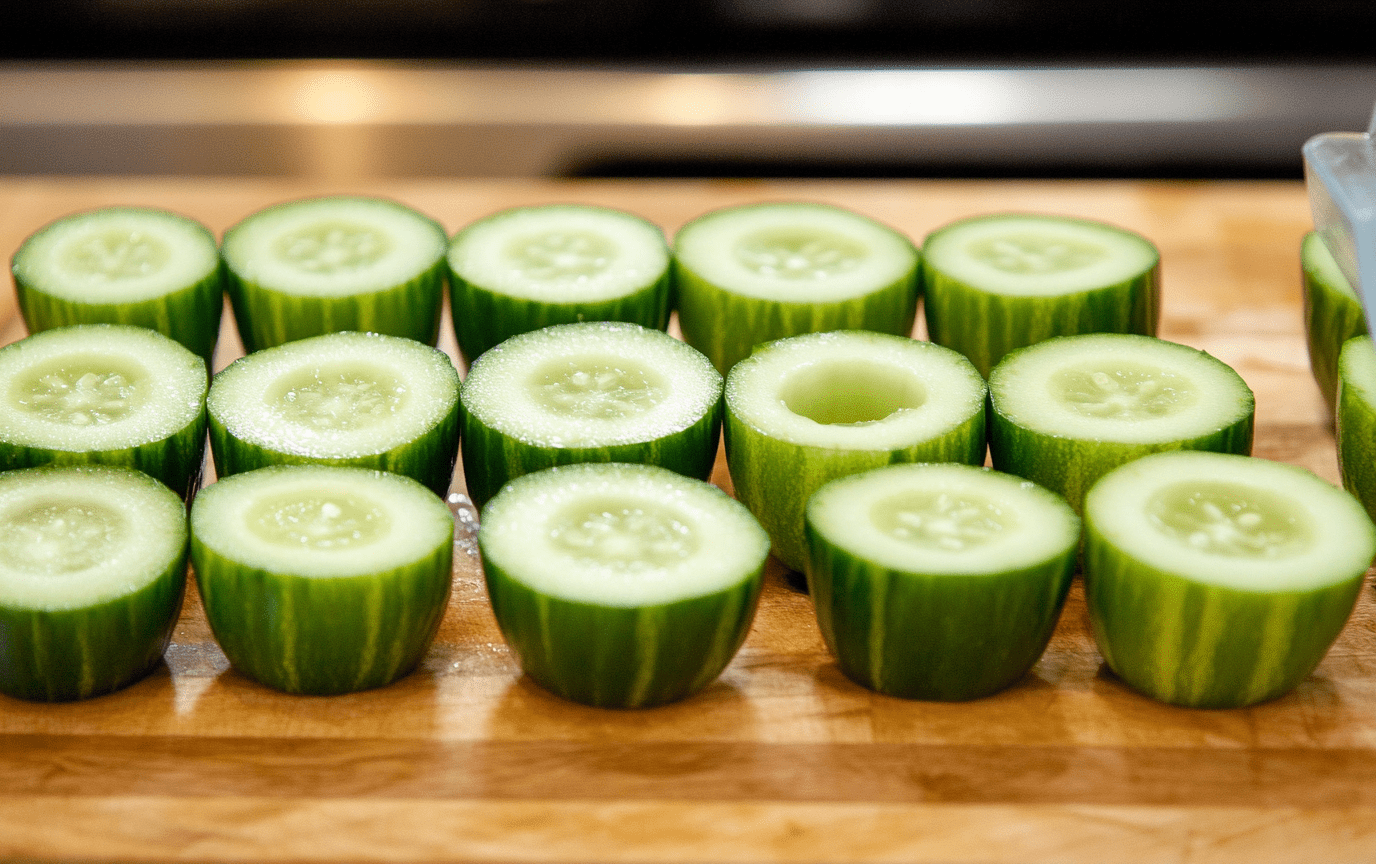 Easy Spiced Couscous Cucumber Cups - Light Orange Bean