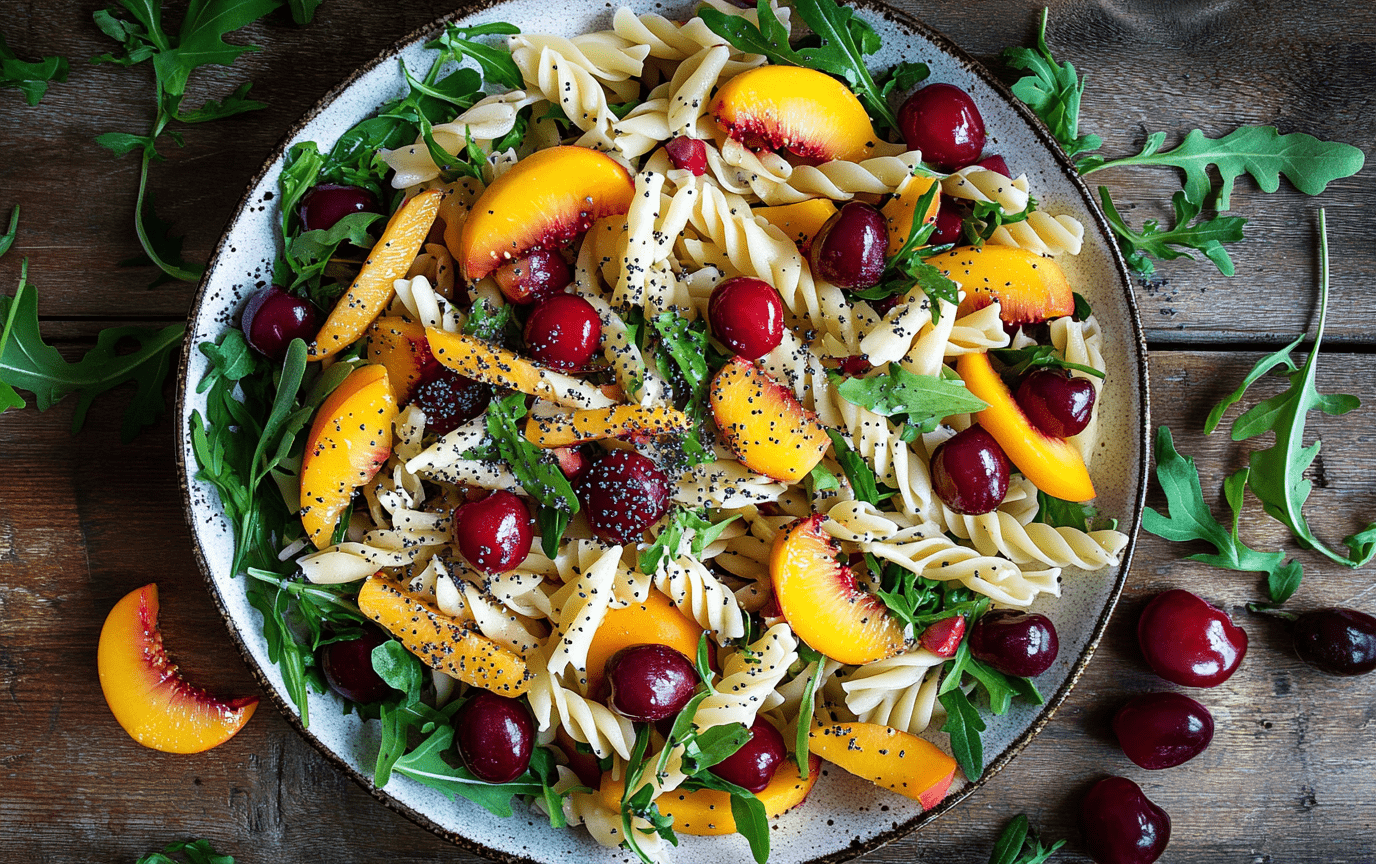 Refreshing Summer Stone Fruit Pasta Salad - Light Orange Bean