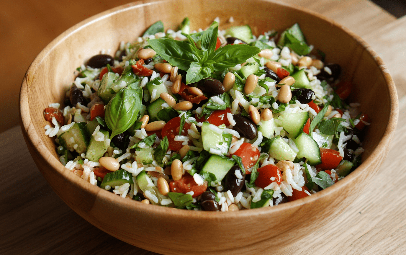 Easy Mediterranean Rice Salad - Light Orange Bean