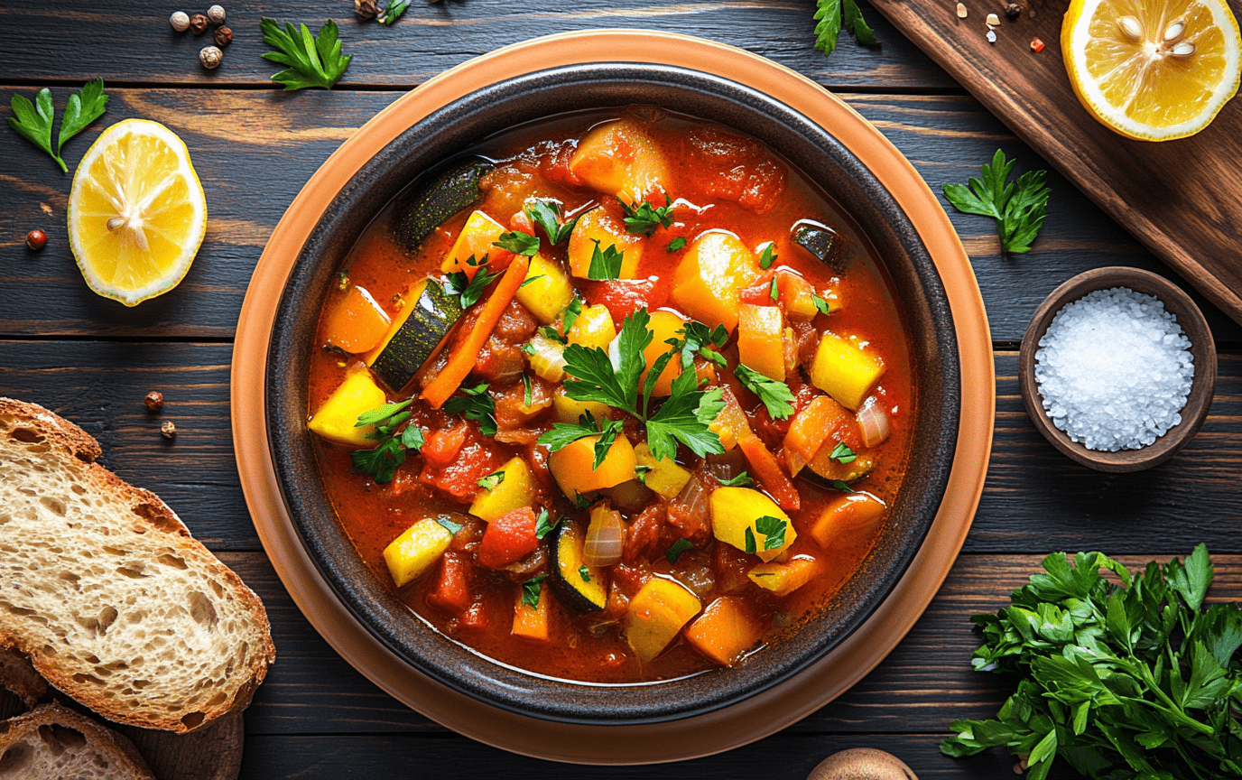 Cozy Vegetable Stew - Light Orange Bean