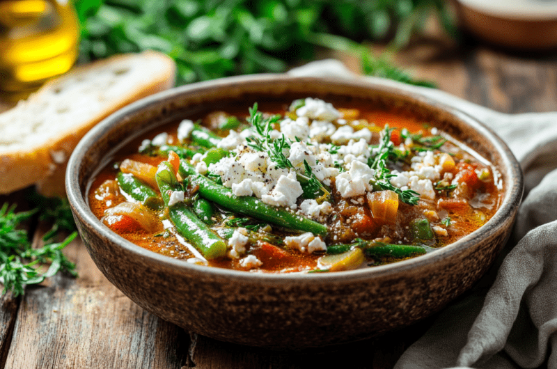 Easy Greek Green Bean Stew - Light Orange Bean