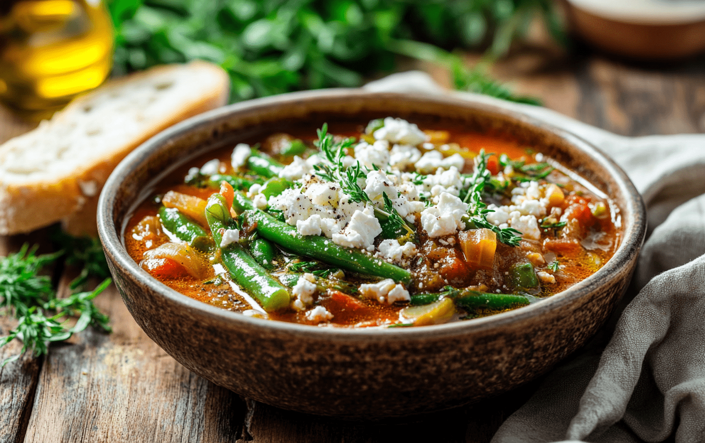 Easy Greek Green Bean Stew - Light Orange Bean