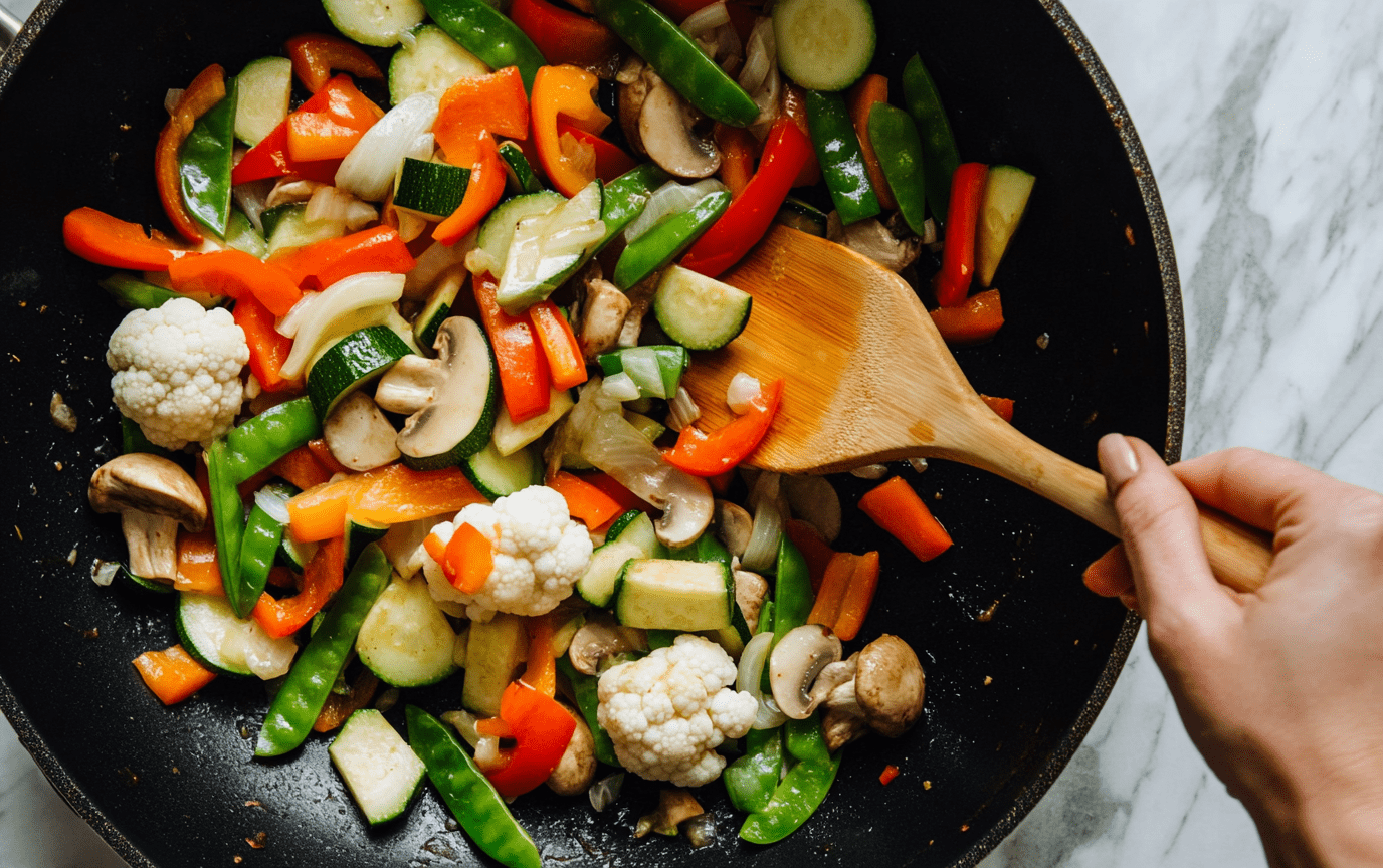 Simple Veggie Stir Fry - Light Orange Bean