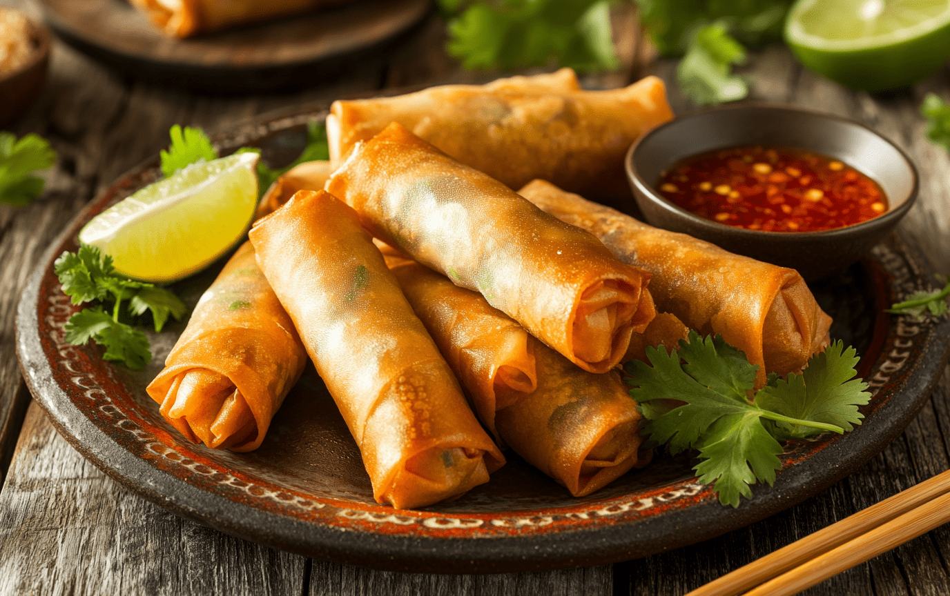 Thai Veggie Spring Rolls - Light Orange Bean