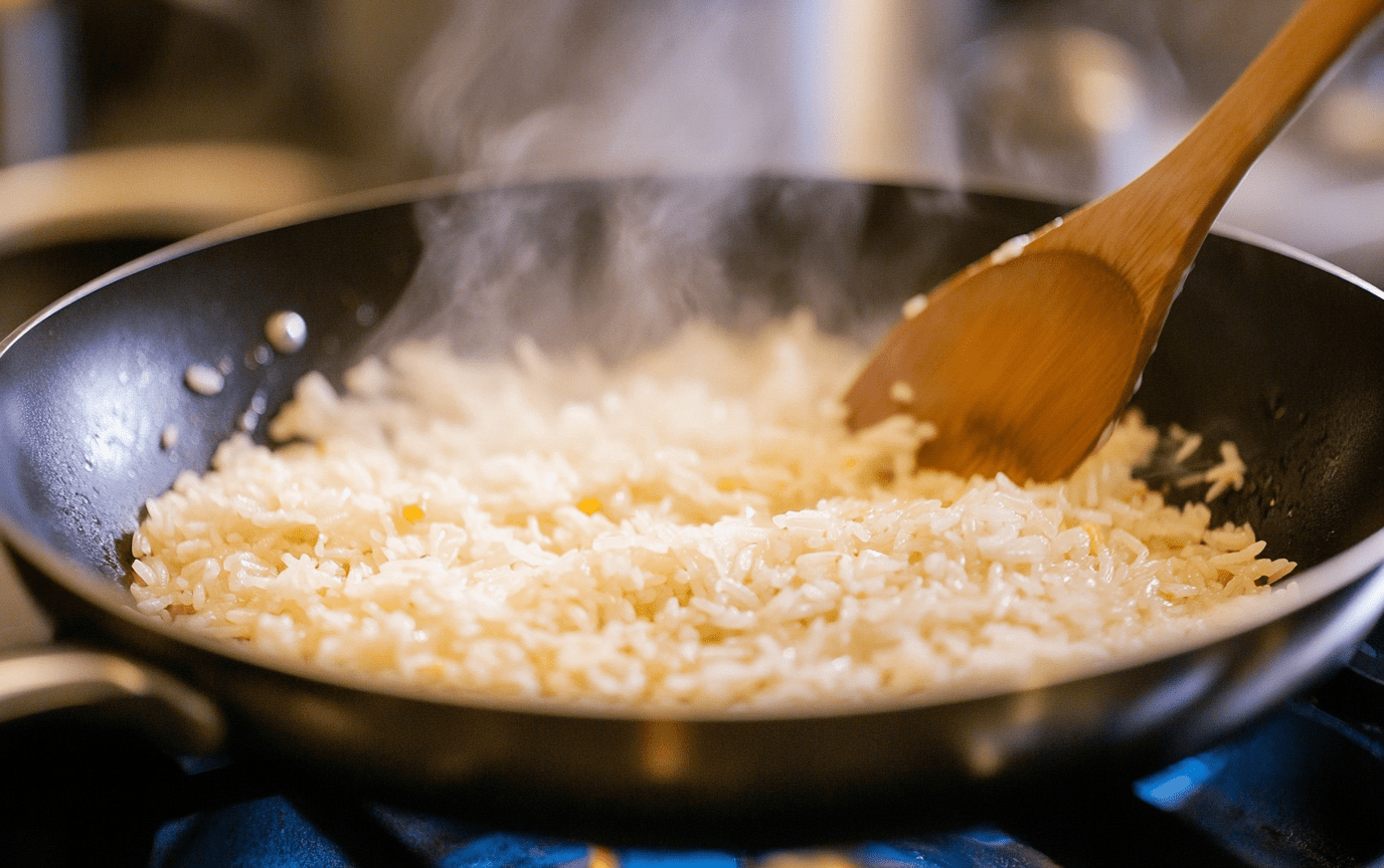 Quick Veggie-Infused Steamed Rice - Light Orange Bean
