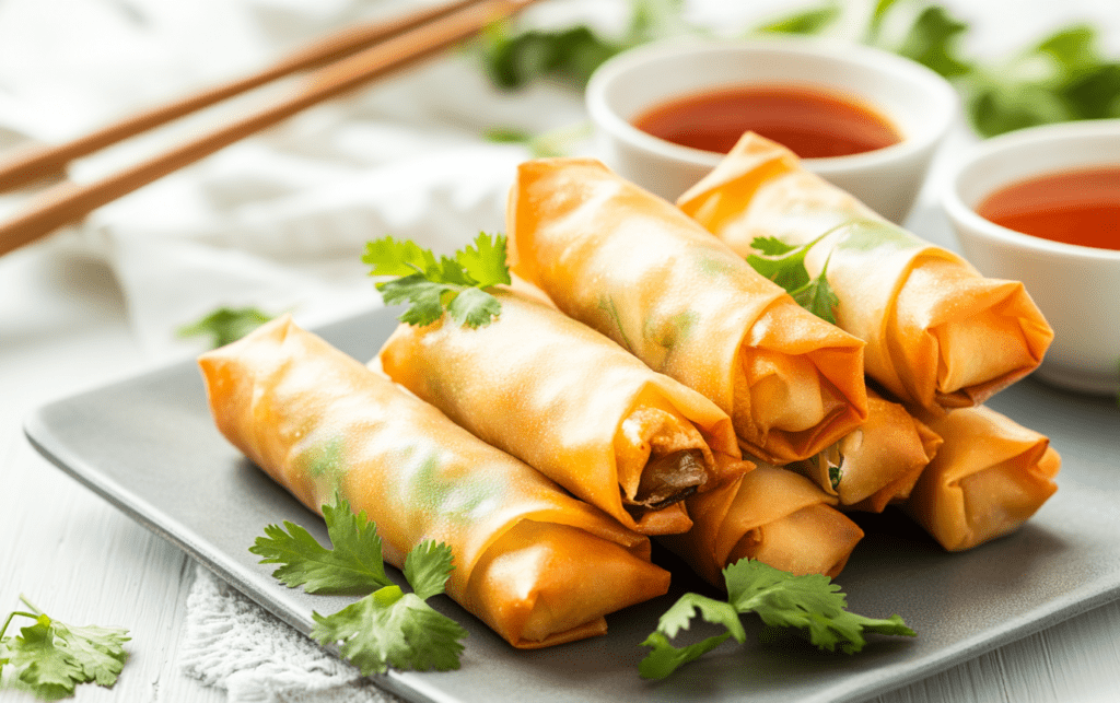 Best Crispy Veggie Spring Rolls - Light Orange Bean