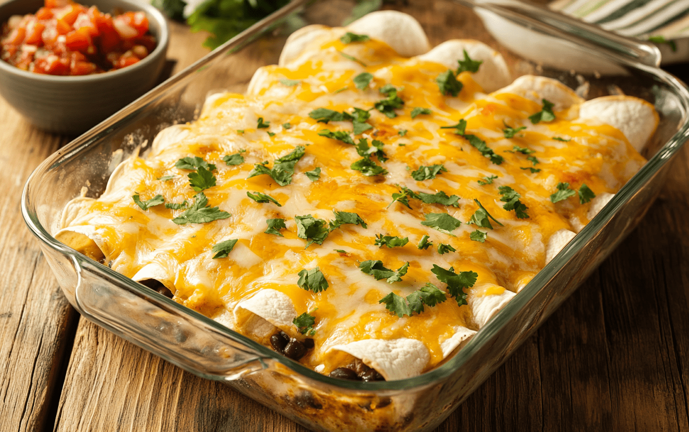 Black Bean and Rice Enchiladas - Light Orange Bean