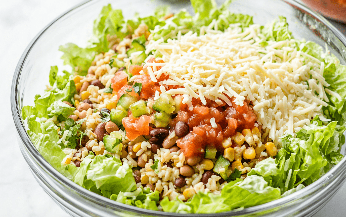 Easy Zesty Meatless Taco Salad - Light Orange Bean
