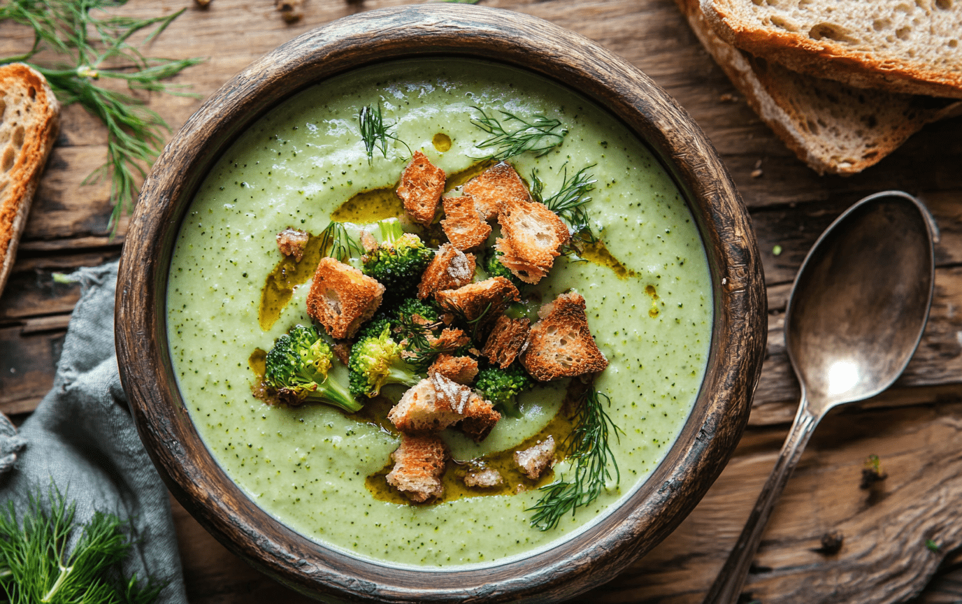 Creamy Vegan Broccoli and Cheese Soup - Light Orange Bean