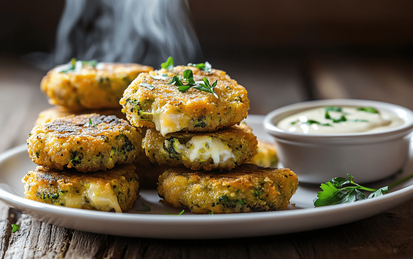 Cheesy Broccoli Patties - Light Orange Bean