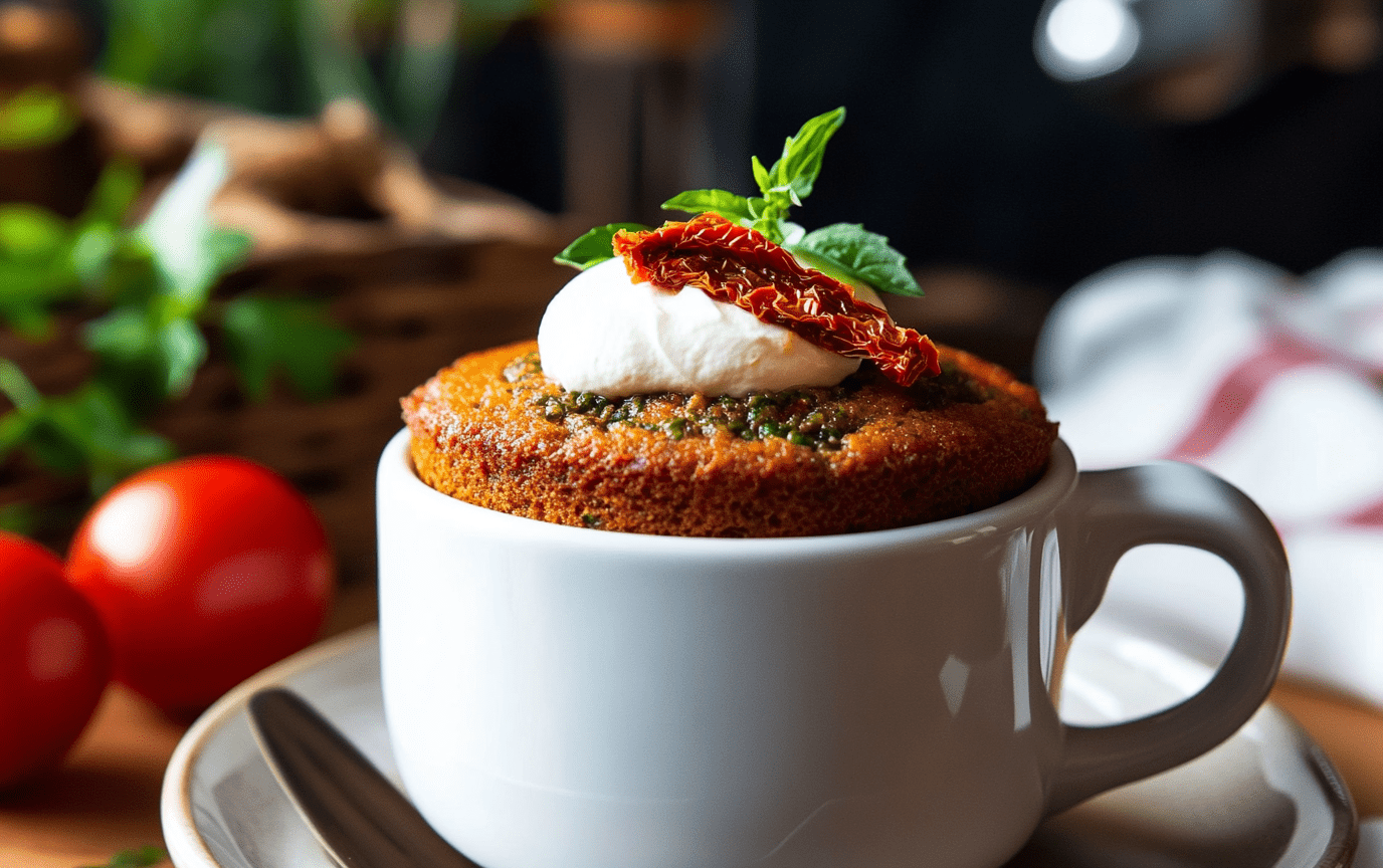 Best Tomato Pesto Mug Cake - Light Orange Bean