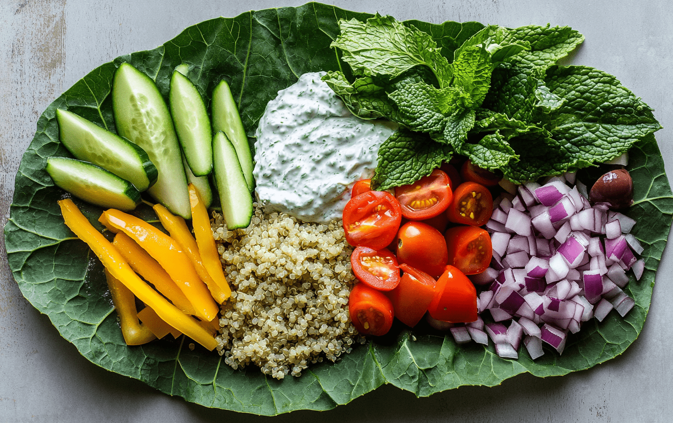 Easy Greek Veggie Wraps with Tzatziki - Light Orange Bean