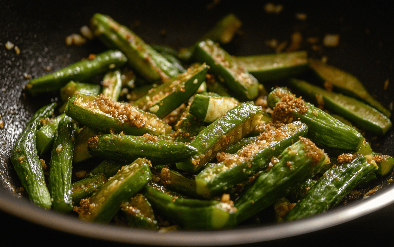 Easy Crispy Spiced Okra - Light Orange Bean