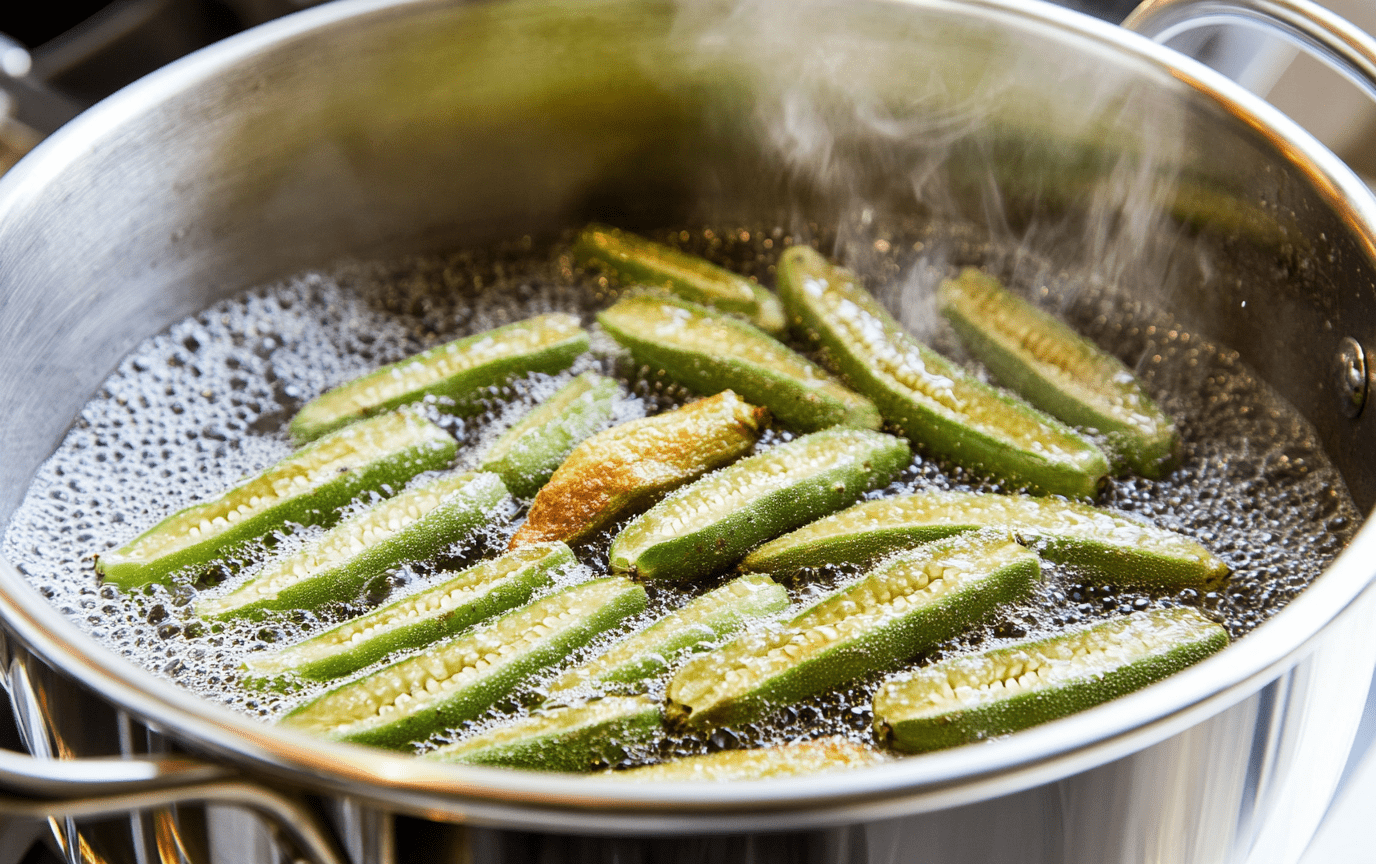 Easy Crispy Spiced Okra - Light Orange Bean