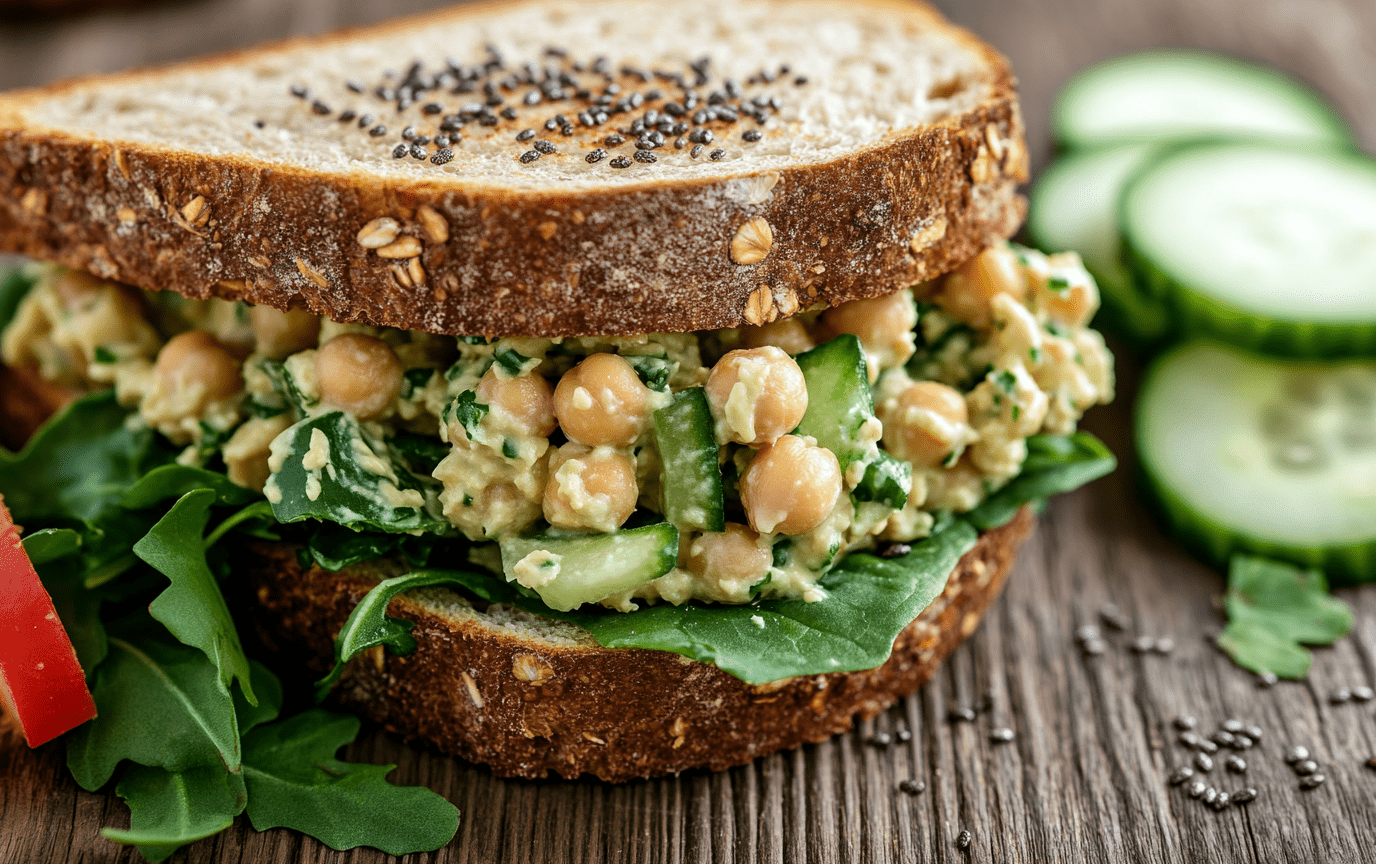 Vegan Chickpea Salad Sandwich - Light Orange Bean