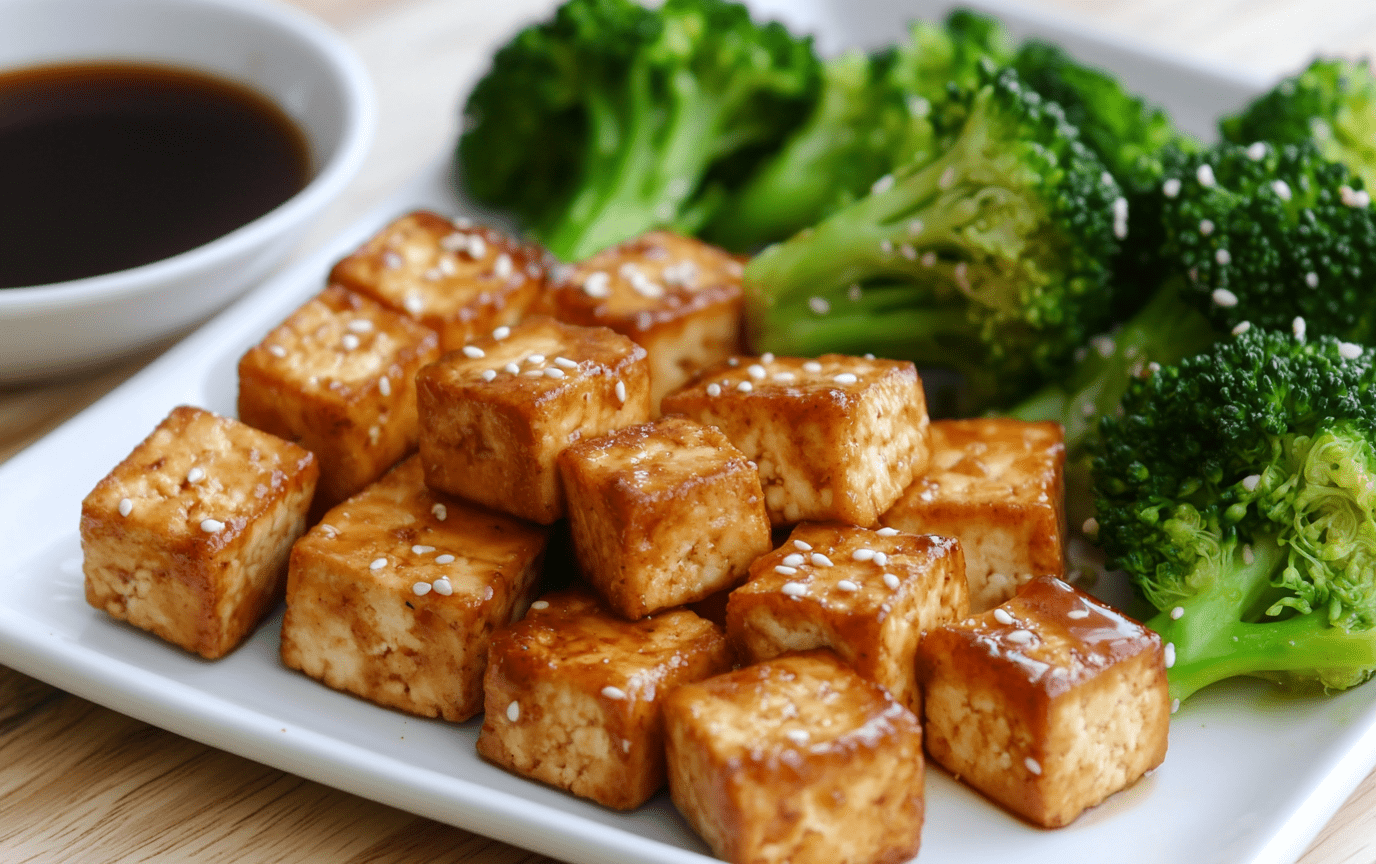 Baked Teriyaki Tofu Delight - Light Orange Bean