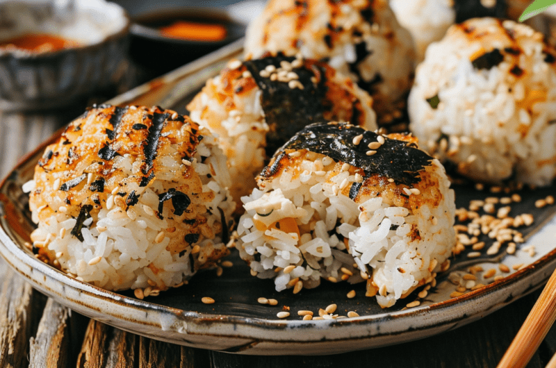 Grilled Rice Balls with Chickpea Filling - Light Orange Bean