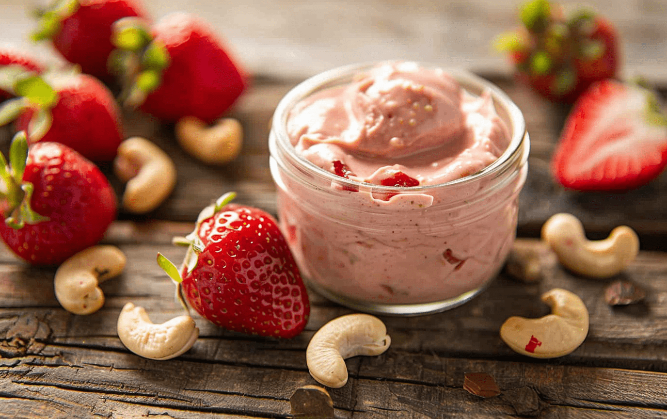 Strawberry Cashew Nut Butter with Fruit - Light Orange Bean