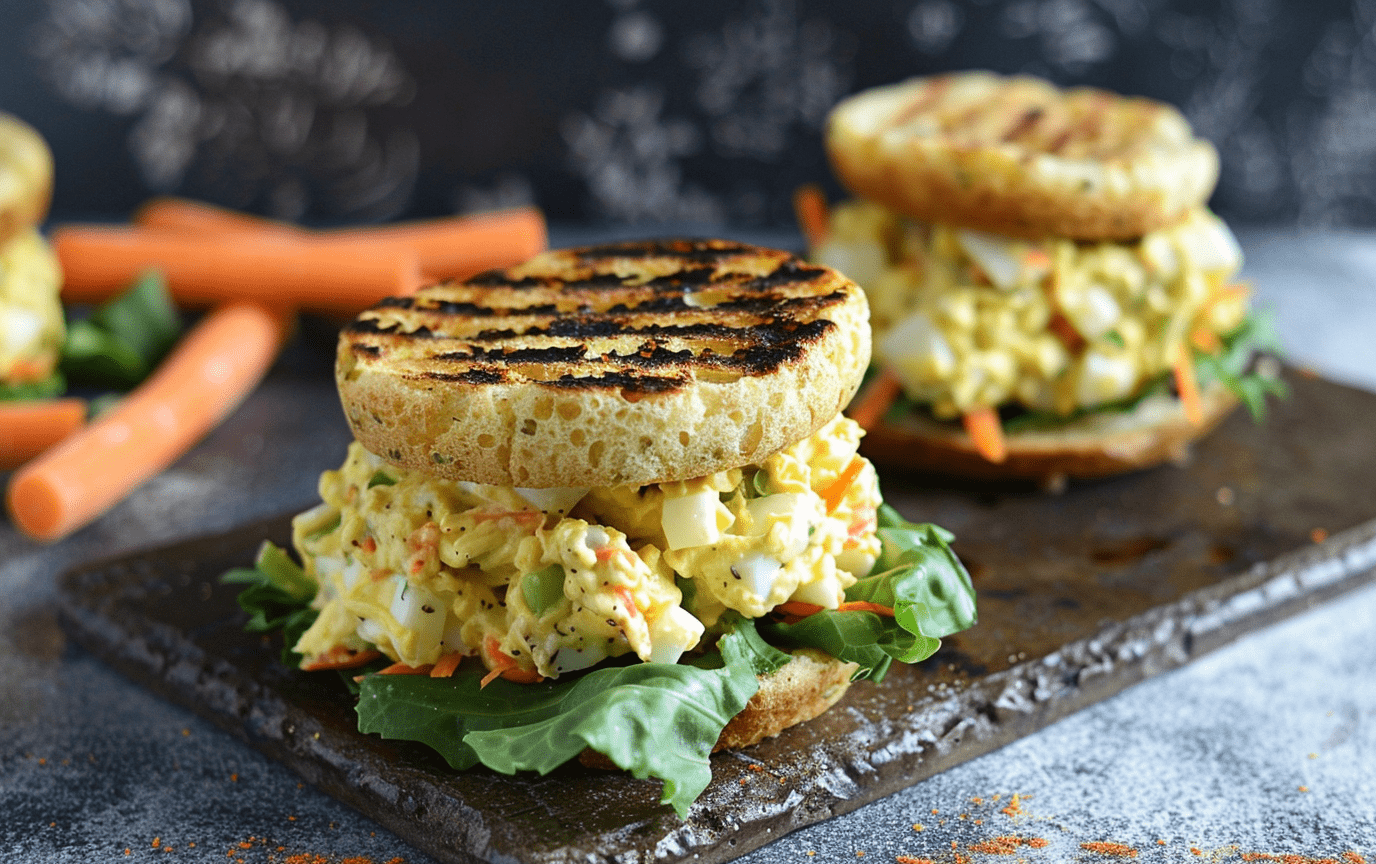 Quick Egg Salad English Muffin Sandwich - Light Orange Bean