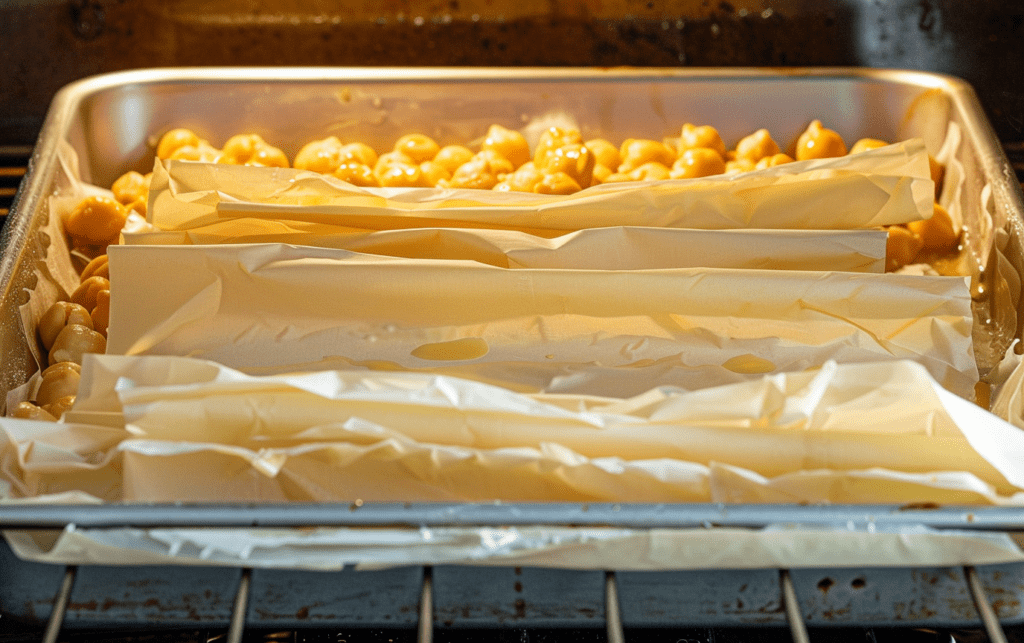 Spicy Chickpea and Potato Filo Bake - Light Orange Bean