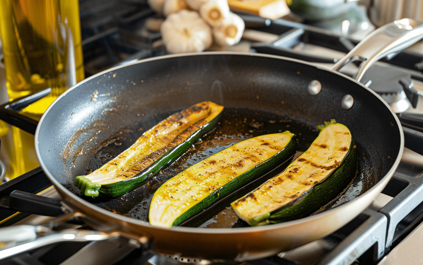 Cheesy Garlic Zucchini Steaks - Light Orange Bean