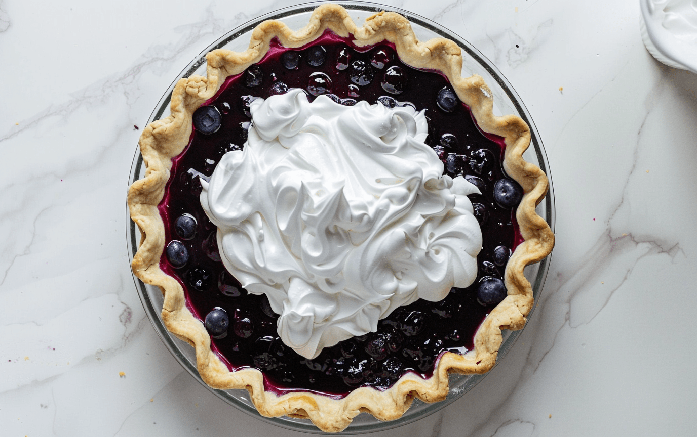 Vegan Blueberry Meringue Pie - Light Orange Bean