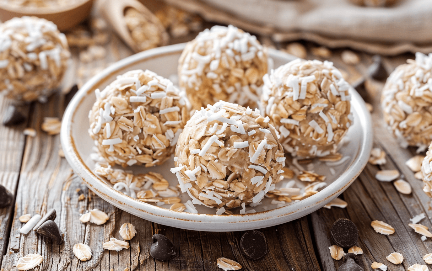 No-Bake Oatmeal Energy Bites - Light Orange Bean