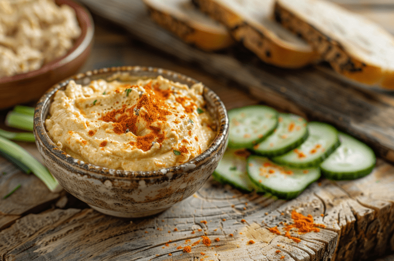 Vegan Chaat Masala Cream Cheese Spread - Light Orange Bean